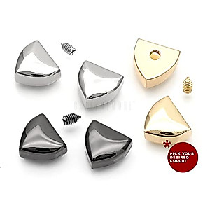 CRAFTMEMORE 3/8 Inch Belt Tip with Screw, Zipper Tip, Webbing Tip, Strap End Caps, DIY Sewing Craft 4 Pack SC31 - Pick Color (Silver)