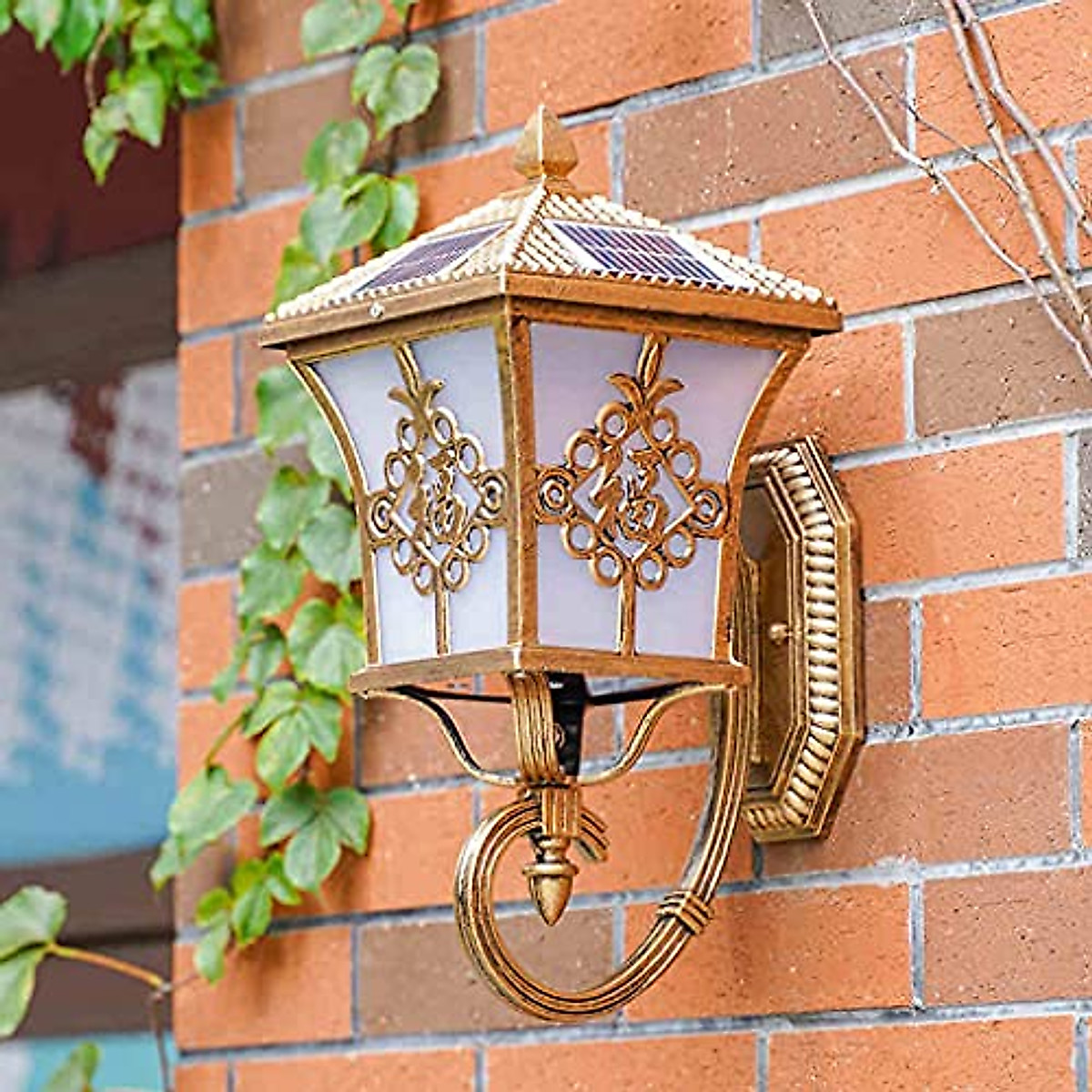 SHIJIANX Solar Lights Outdoor Solar Wall Lantern, Dusk to Dawn Decorative Led Wall Sconce Light Fixture with No Wiring Required -Solar Wall Light-Smart Home Outdoor Waterproof Garden Light