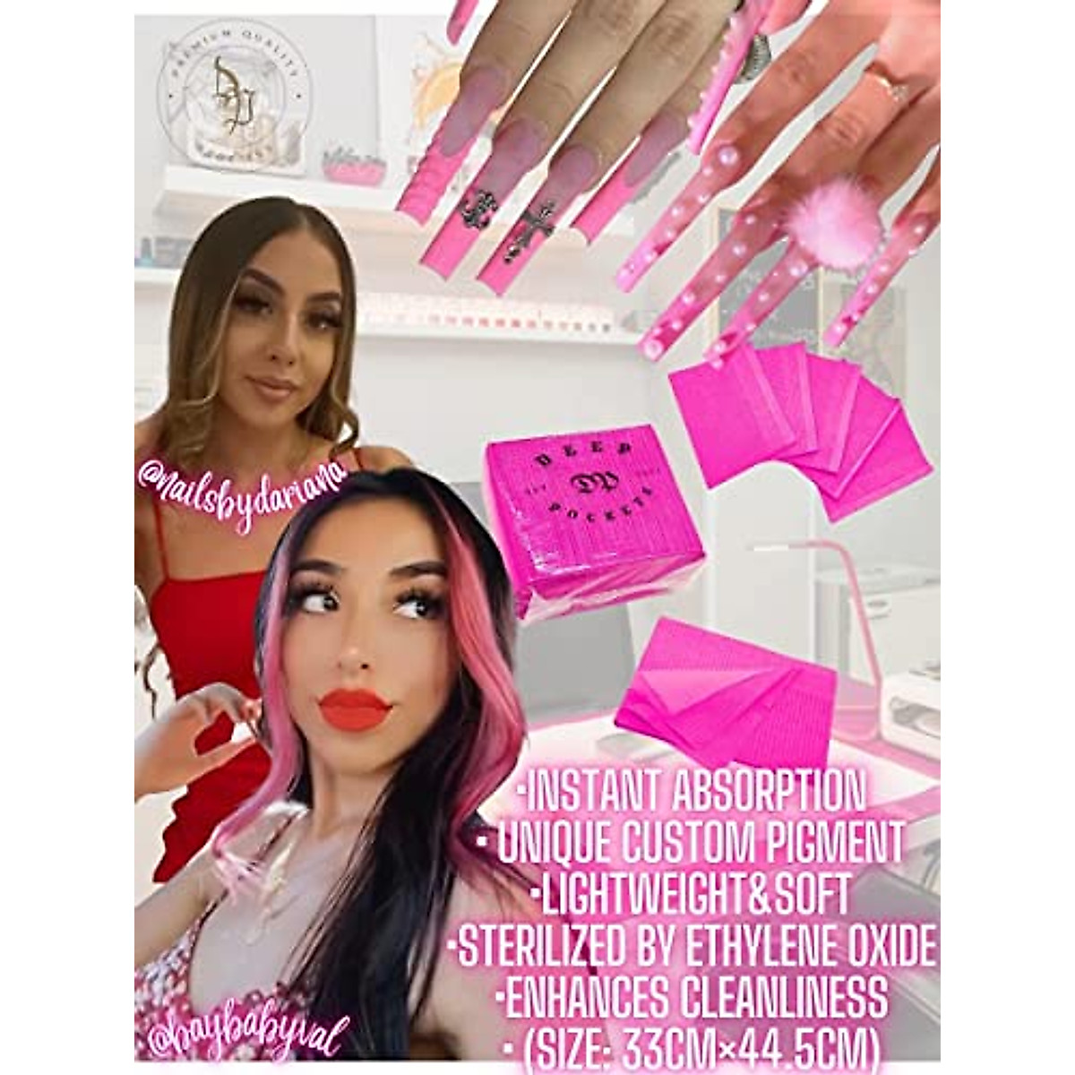 Disposable Waterproof Dental Bibs/Towels, 13" x 18" (Pack of 100) - Waffle Embossed -3 Ply Tissue - Poly Back Dental Bib to Prevent Leak Through - Dental Consumables (Fuchsia Hot Pink)-Table Covers