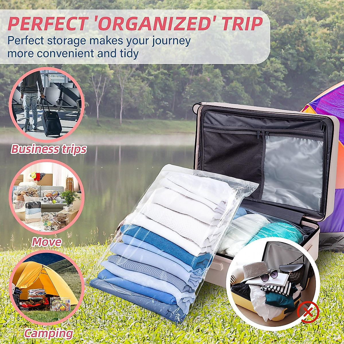 Boeyamto 20 Count 18" x 24" Extra Large Plastic Bags, 5 Gallon Storage Bags for Clothes, Trip, Moving, Camping. Giant Bags for storage. Travel Essential, Perfect Storage Accessories