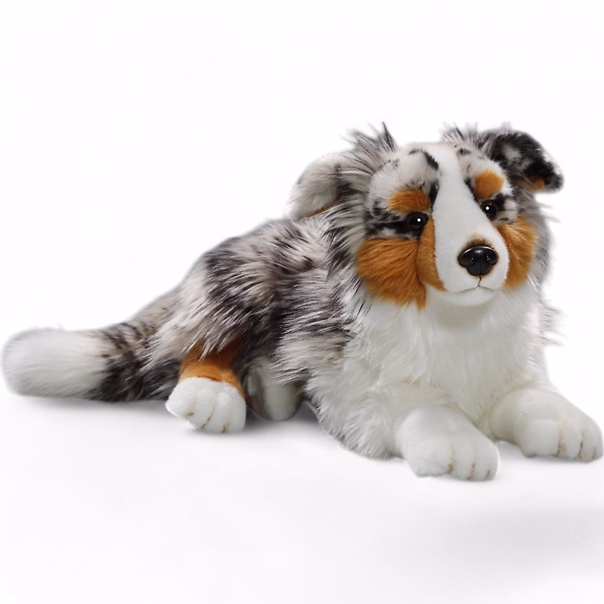 Carl Dick Australian Shepherd Dog Lying 17 inches, 45cm, Plush Toy, Soft Toy, Stuffed Animal 3434