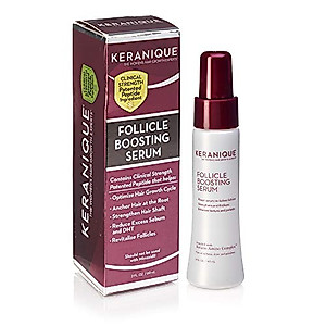 Keranique Follicle Boosting Serum for Healthy Hair Growth with Keratin Amino Complex. Fights build-up of DHT, nourishes scalp, stimulates hair follicles. Use daily for thicker fuller healthier hair