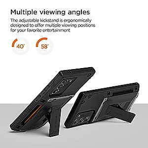 VRS DESIGN Damda Glide Hybrid Phone Case for Galaxy Note 20 Ultra, with [4 Cards] [Semi Auto] Premium Sturdy Card Wallet and Kickstand for Samsung Galaxy Note 20 Ultra 5G, 6.9 inch(2020) Black