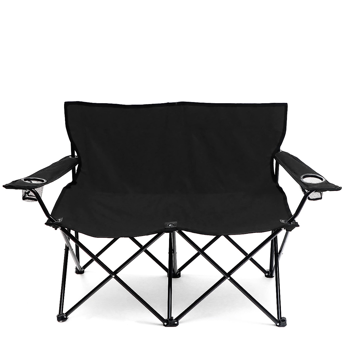 Trademark Innovations Loveseat Style Double Camp Chair, 40" L x 22" W x 31.5" H,Polyester, Black