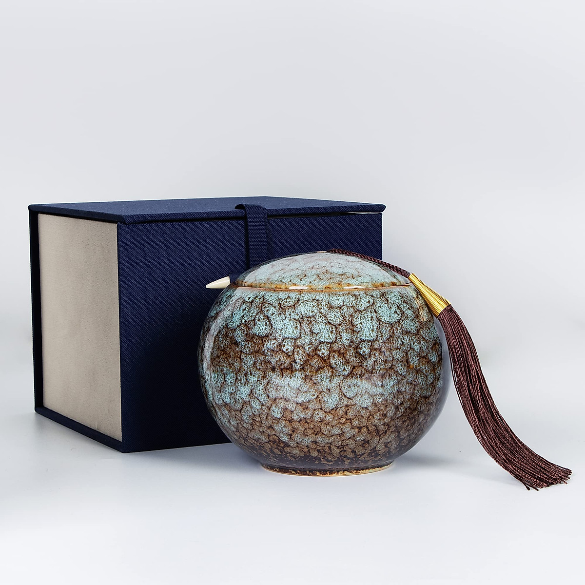 The7boX Medium Urn for Human Ashes,Ceramic Small Keepsake Urns,urn for Ashes for Men or Woman,Memorial Tiny urn,Funeral Cremation Urn for Sharing Adult or Pet Ashes