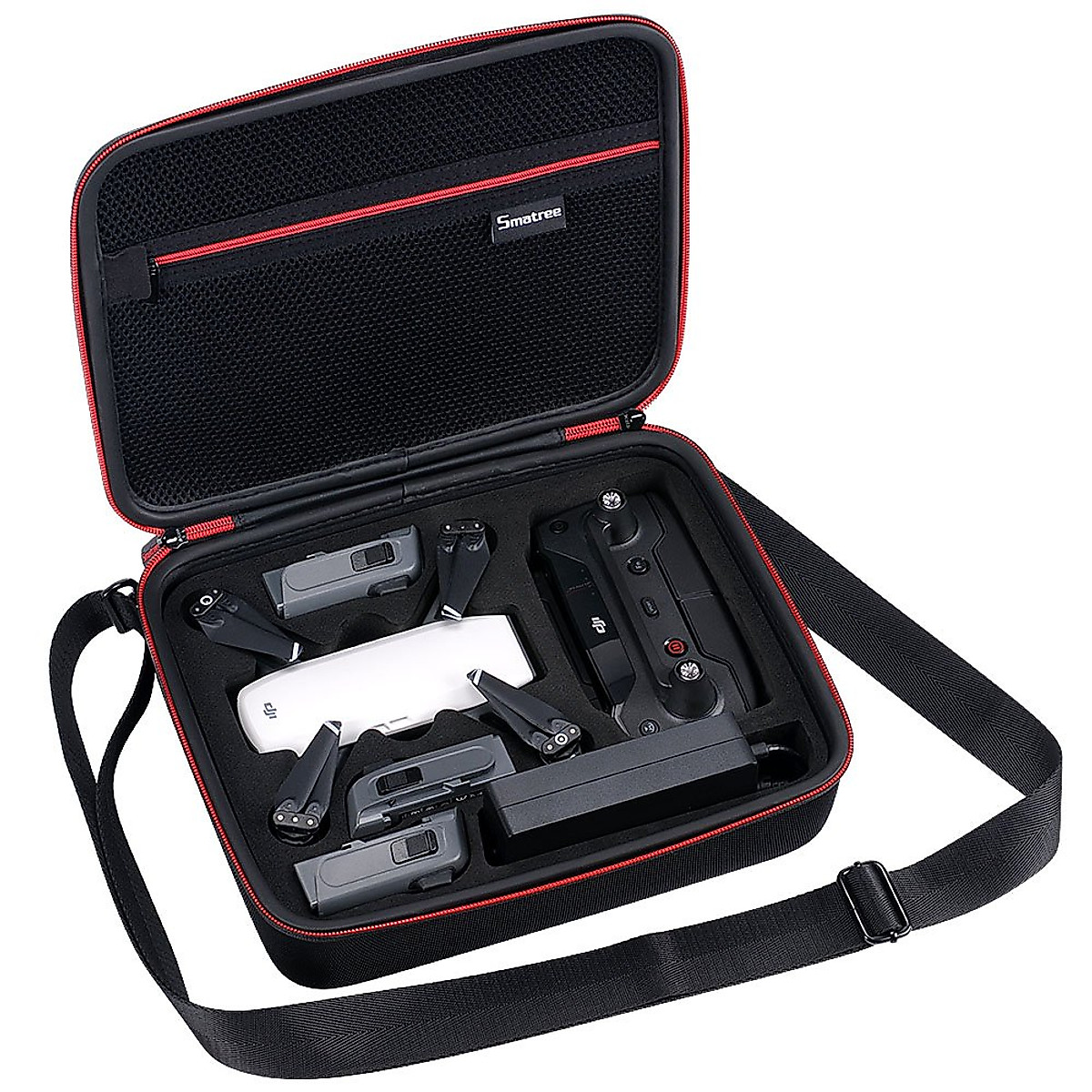 Smatree Carrying Case Compatible for DJI Spark Fly More Drone, 5.5L Hard Shell Travel Case for DJI Spark Drone,3 x Spark Intelligent Flight Batteries,Battery Charger,Remote Controller and Accessories