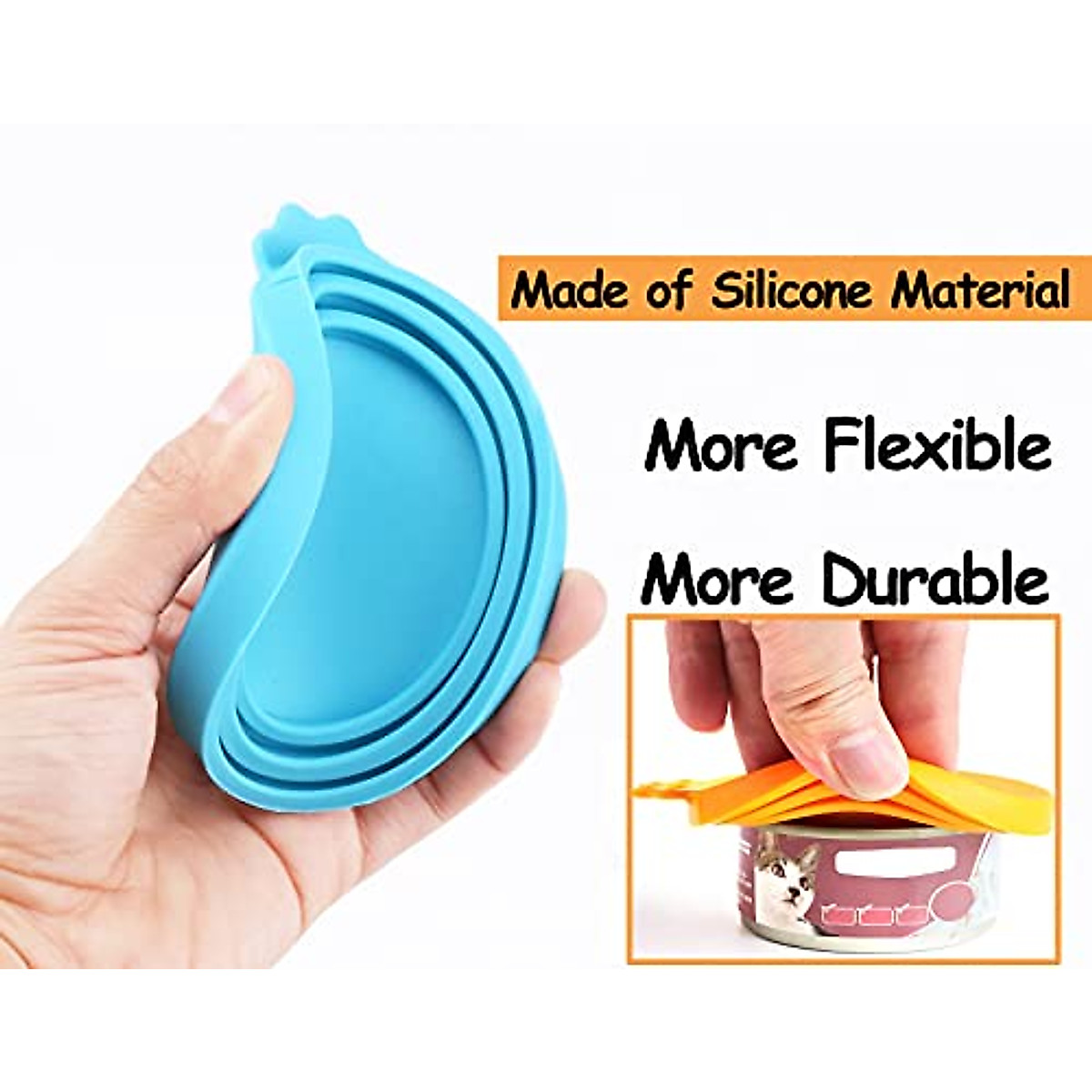 COMTIM Pet Food Can Covers 3 Pack Silicone Can Lids Caps for Dog Cat Wet Food,Universal Size Fit Most Standard Size Canned Dog and Cat Food