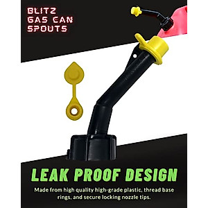 Gas Can Spout Replacement 5 Gal (4 Pack) Gas Can Nozzle For Blitz Old Style Gas Cans, Includes Nozzles, Caps and Vent Caps