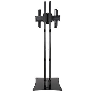 Displays2go 88 x 29 Inches Tall Flatscreen Stands, Supports 32-70 Inch Flat Screen Televisions, Steel Construction – Black (DSTANDBK)