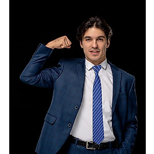 AUSKY 6PACK Mens Zipper Necktie,Regular Long Adjustable Pre Tied Clip on Easy Neck Tie for Men Formal Silk ties 3.15in Wide