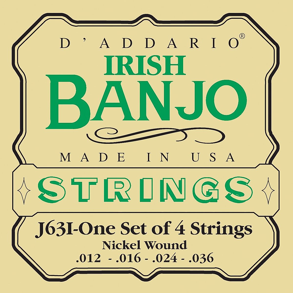 D'Addario J60+ 5-String Banjo Strings, Nickel, Light Plus, 9.5-20