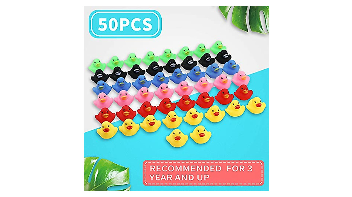 Mini Rubber Ducky Set - 50 Colorful Bath Toys for Kids & Parties