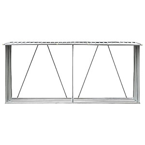 vidaXL Log Storage Shed, Log Holder with Roof, Log Storage Shed, Firewood Rack for Backyard Garden Patio Porch, Brown Galvanized Steel 129.9"