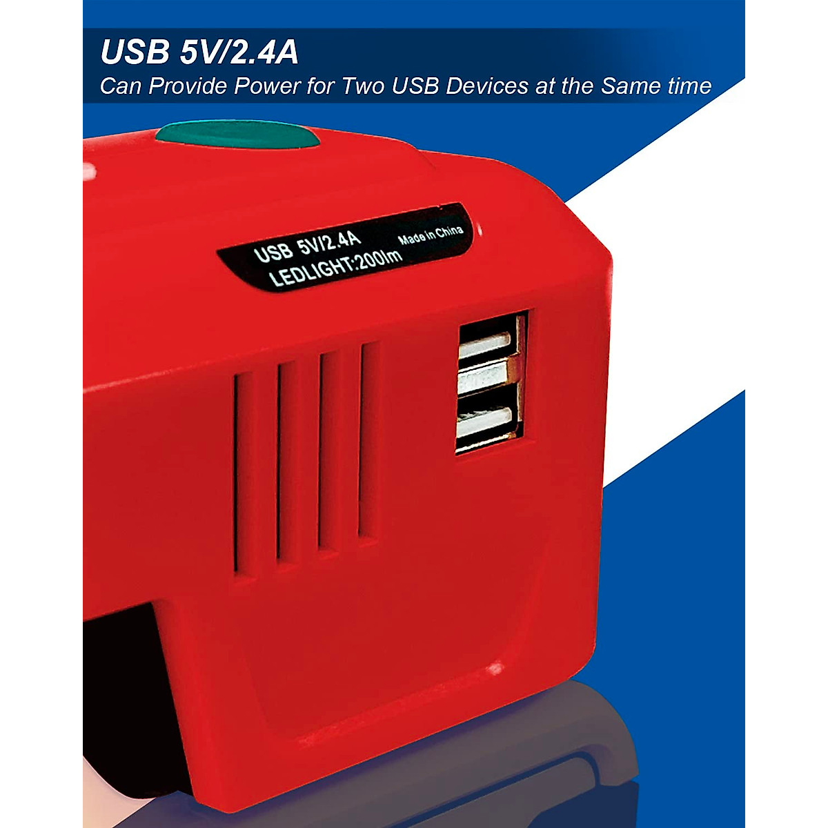 150W Power Inverter Fit for Milwaukee M18 18V Battery, DC 18V to AC 120V Portable Battery Inverter Generator with Dual USB and AC Charger Adapter and 200LM LED Light Power Supply Station