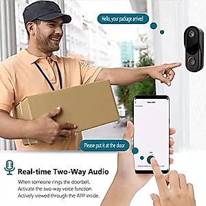 Doorbell Camera Wireless WiFi with Chime, Smart Security Camera Video Doorbell ,Two Way Audio, Cloud Storage
