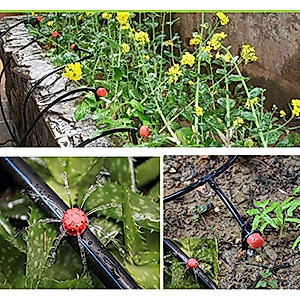 MSDADA Micro Drip Irrigation Kit, 50ft Garden Automatic Irrigation System, 1/4" Blank Distribution Tubing Hose Adjustable Nozzle, Plant Watering Kit for Garden, Patio, Greenhouse, Flower Bed, Lawn