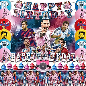 Birthday Decorations Kit, 36pcs Party Decorations includes Banner, Backdrop, Balloons, Cupcake Toppers, Tablecloth, for Birthday Party Decoration Party Supplies