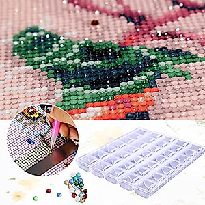Large 35Grids Diamond Painting Box, Embroidery Diamond Art Containers, Diamond Bead Storage Organizer Case with 10Pcs Diamond Painting Wax &112 Labels