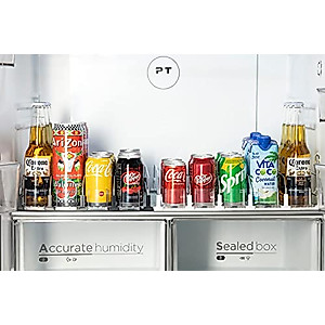 Drink Organizer for Fridge, Baraiser Self-Pushing Soda Can Organizer for Refrigerator, Pantry and More, White