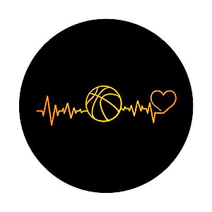 I Love Basketball Heartbeat Basketball Player or Coach PopSockets Swappable PopGrip