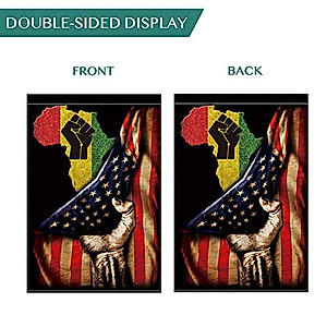 AVOIN Black Pride African American US Flag Garden Flag Vertical Double Sized, Juneteenth Independence Day Freedom Yard Outdoor Decoration 12.5 x 18 Inch