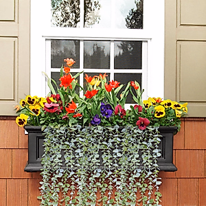 BACAMA Fake Hanging Plants Eucalyptus Potted Artificial Plant Small Faux Ivy Vines Decor for Floating Shelf Kitchen Bathroom Cabinets Indoor Outdoor Pack of 2 23.6 Inches Long