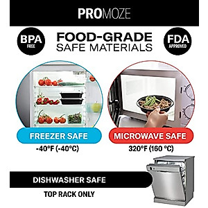 50-Pack meal prep Plastic Microwavable Food Containers Bowls for meal prepping with Lids (28 oz.) Black Reusable Storage Lunch Boxes -BPA-Free Food Grade -Freezer & Dishwasher Safe. - PREMIUM QUALITY