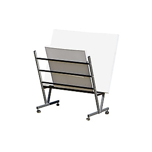 Art Expo Metal Art Professional Print Rack, Holds Posters, Prints, Canvas Art for Shows & Storage, Mobile with Rolling Casters Size 22"Hx34"Wx6"D