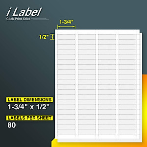 80UP 1.75" x 0.5" Return Address Labels for Laser & Inkjet Printers[100 Sheets,8000 Labels]