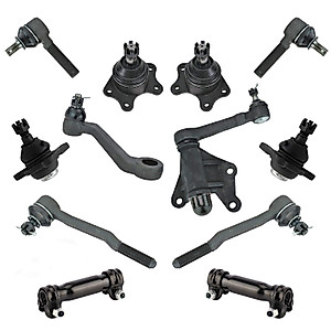TRQ 12 Piece Steering & Suspension Kit Ball Joints Tie Rods Pitman Arm Idler Arm w/Bracket New Compatible with 1986-1989 Toyota 4Runner Pickup