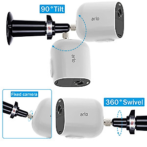 Haoyou Mount Mounting Bracket Adjustable Mount Outdoor Indoor Equipped for Arlo Arlo Essential Arlo Pro Arlo Go Arlo Pro 2/pro 3/Arlo Ultra 2 (2 Pack Black)