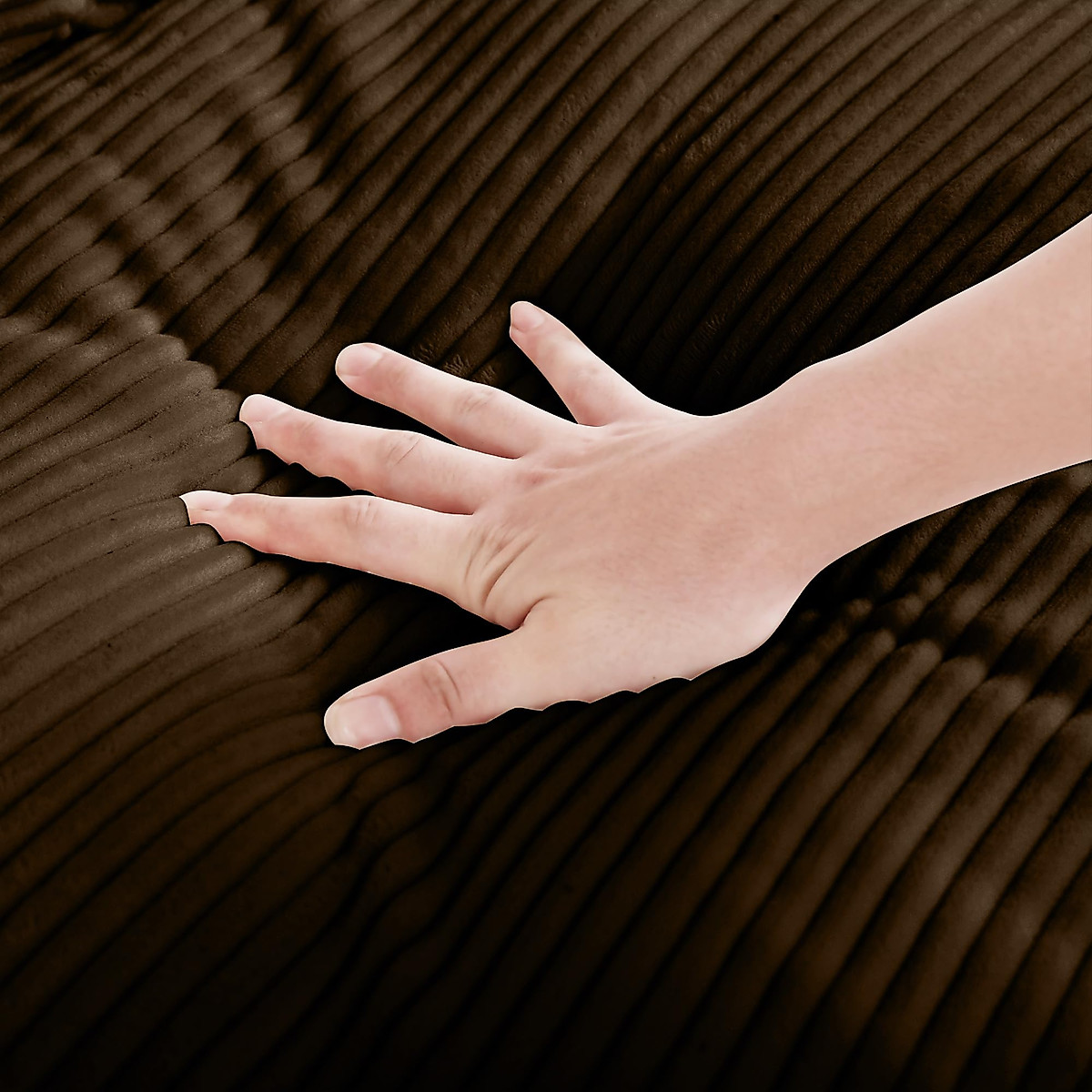 SLEERWAY Oversized Accent Chair for Living Room, 51" Comfy Corduroy Sofa with Lumbar Pillow, Modern Oversized Single Sofa Chair and A Half with Wide Armrest for Living Room, Apartment, Office, Brown