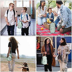 sportsnew Water Bottle Holder with Strap 32oz 40oz Insulated Water Bottle Carrier Sling Bag with Phone Pocket Tumbler Bag Cup Sleeve Crossbody Pouch for Walking Hiking Travelling Carrying, Green