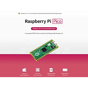 Raspberry Pi Pico Microcontroller Development Board Low-Cost, High-Performance,Based on RP2040 Chip, Dual-core Arm Cortex M0+ Processor,Flexible Clock Running up to 133 MHz