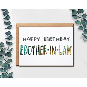 EruditeGifts Happy Birthday Brother-In-Law Card, 5 x 7 inches, Multicolor