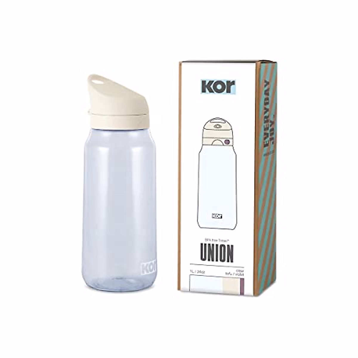 KOR Union - 34oz Clear Body with Tofu and Violet Lid