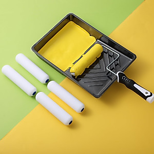 Bates- Paint Roller Kit, 9 pcs, 6-Inch Foam Paint Roller Tray, Paint Roller Set, Paint Kit for House Painting, Paint Rollers, High Density Foam Roller Paint, Small Paint Roller Kit, 6 Inch Foam Roller