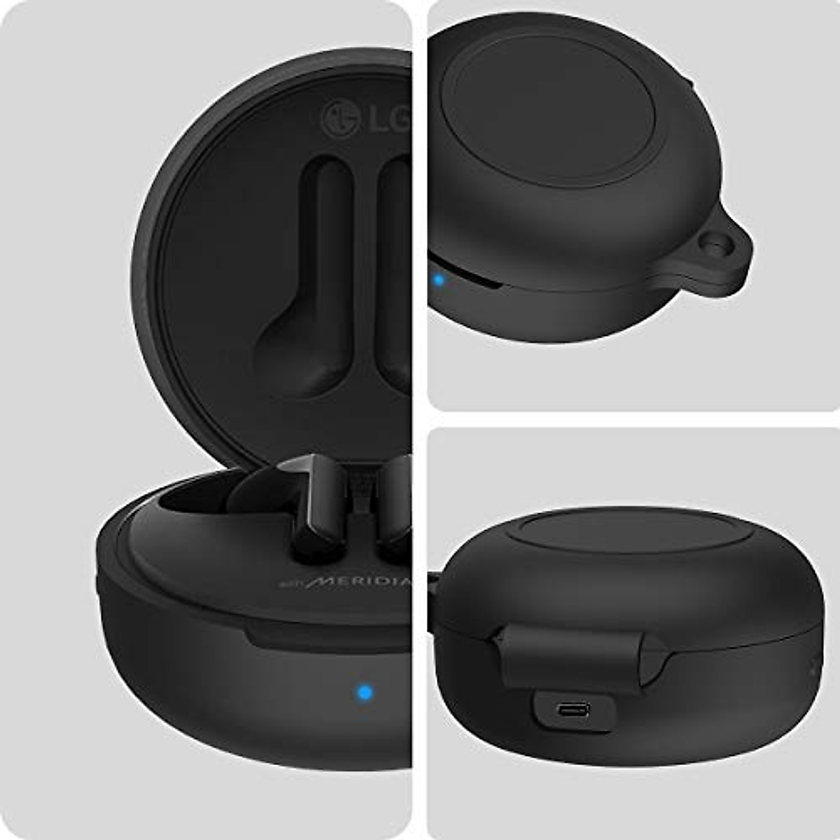 Case for LG Tone Free Case Cover, TOLUOHU Carry/Shockproof/Waterproof Silicone Protect Skin Case Cover for LG Tone Free FN4/FN5W/FN6/FN7 Wireless Earbuds Bluetooth Headphones Accessories with KEYCHAIN