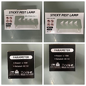 Flea Traps for Inside Your Home, Flea Trap with Adjustable Light Modes & 4 Flying Insect Trap Sticky Refill Pads, Pest Trapper for Fleas, Flies, Mosquitoes (2, White)