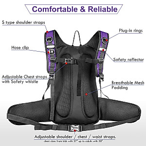 Mothybot Hydration Pack, Insulated Hydration Backpack with 2L BPA Free Water Bladder and Storage, Hiking Backpack for Men, Women, Kids for Running, Cycling, Camping - Keep Liquid Cool up to 5 Hours