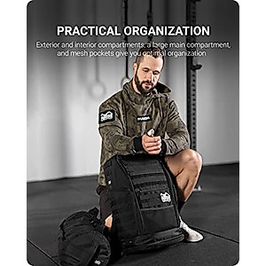 Phantom Athletics Gym Backpack - Sports MMA Boxing BJJ - Men Bag Tactical Black