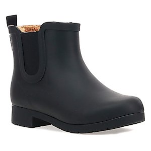 Chooka Women's Waterproof Plush Chelsea Bootie Chelsea Boot, Delridge Black, 7 M