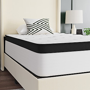 EMMA + OLIVER Astor 12" Hybrid Mattress in a Box - Twin - Pocket Spring Core - CertiPUR-US Certified High Density Foam - Knit Fabric Top - Extra Firm Support