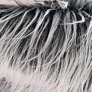 Faux Fur Fabric Square Patches for Crafts, Sewing, Costumes, Seat Pads (Grey Frost, 10 x 20 Inch)