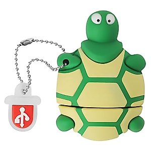 64GB USB Flash Drive Cute Turtle-Shaped, BorlterClamp Funny Memory Stick Cute USB 2.0 Drive Novelty Thumb Drive for External Data Storage, Green