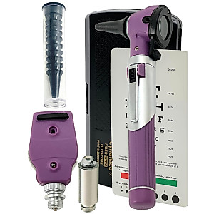 Premium Student Home USE LED Bright Light ENT Diagnostic Otoscope Orange Plus 1 Extra Replacement Bulb Plus 10 Specula Cynamed