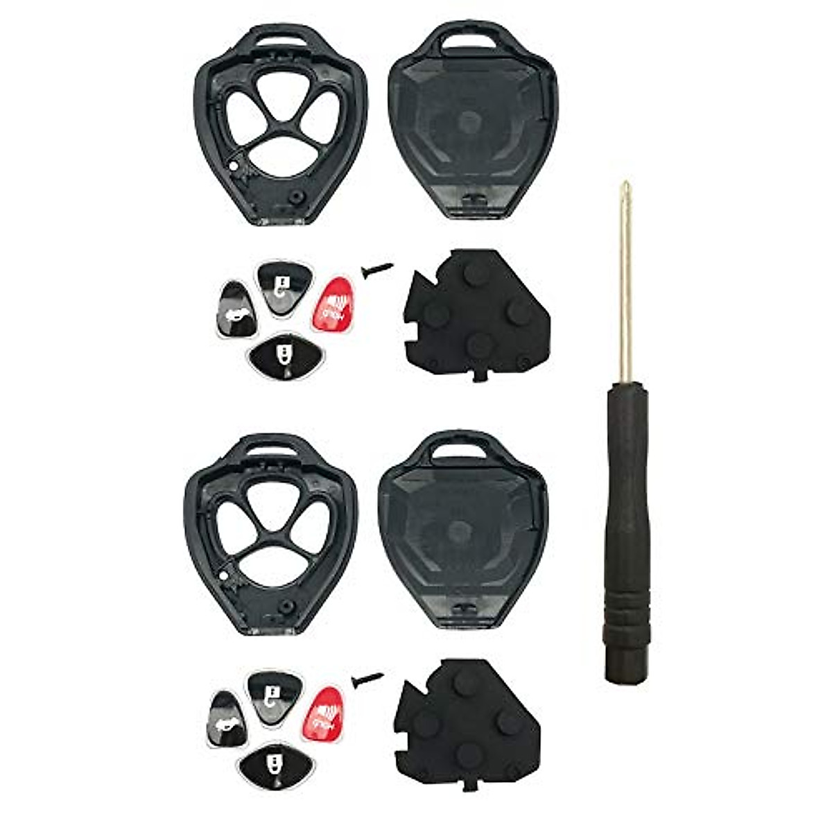 4 Button Replacement Key Fob Cover Case fits for Toyota Scion TC RAV4 2008-2013 Avalon 2007-2011 Camry 2008-2013 Corolla 2009-2014 Venza Key Fob Shell (2PCS)