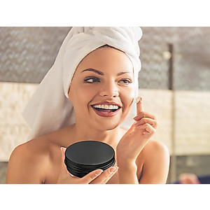 20 Pcs 1 Ounce Aluminum Tin Jars Containers Leak Proof Cosmetic Tin Jars Containers Round Screw Lids for Cosmetic, Salves, Balms, Lip Balm or Others, 30mL Black