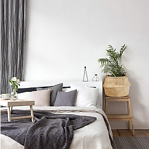 Americanflat Natural Hand-Woven Palm and Seagrass Belly Baskets (11" Tall)