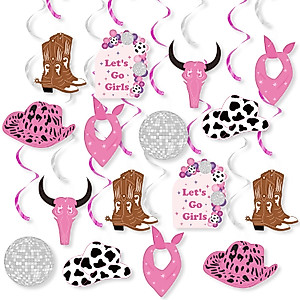 Western Cowgirl Party Decorations, Let's Go Girls Cowgirl Bachelorette Party Decorations Hanging Swirl for Disco Cowgirl Party Cowgirl Birthday Party Decorations Last Rodeo Bachelorette Party Supplies